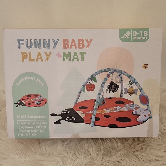 Other | Toys | Funny Baby Ladybug Playmat 8 In Tummy Time Mat With 6 ...